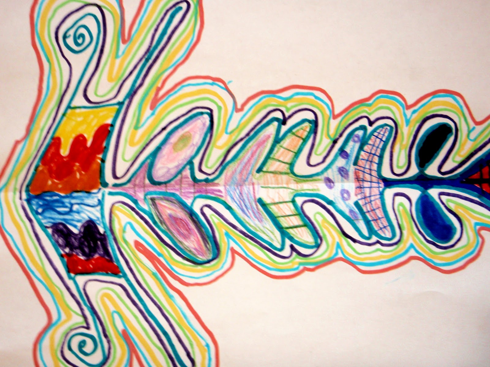 Fayston Elementary Art: Symmetrical Name Designs