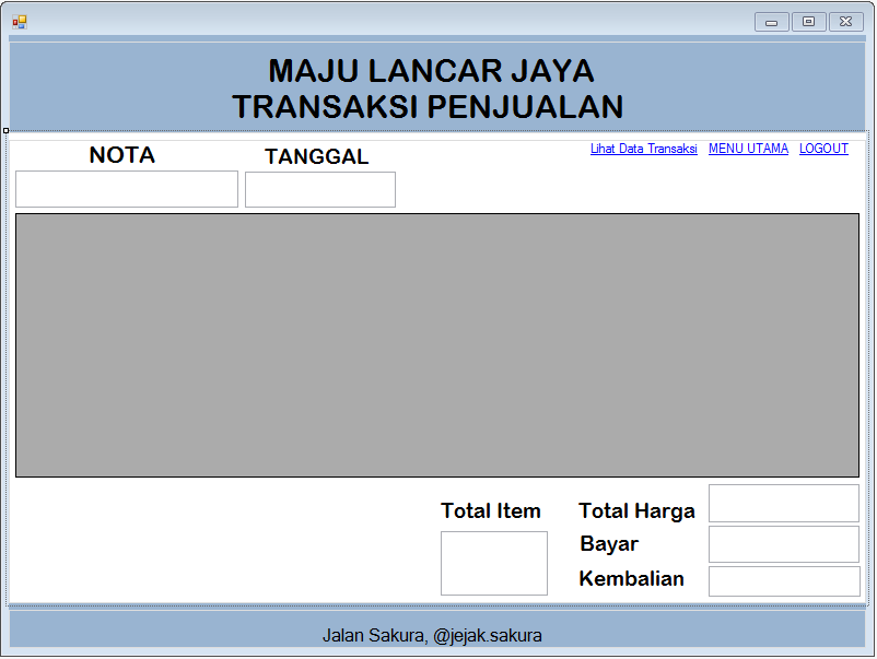 Wadah Koding: Design Form Transaksi Penjualan VB .NET