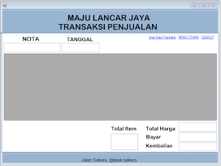 Wadah Koding: Design Form Transaksi Penjualan VB .NET