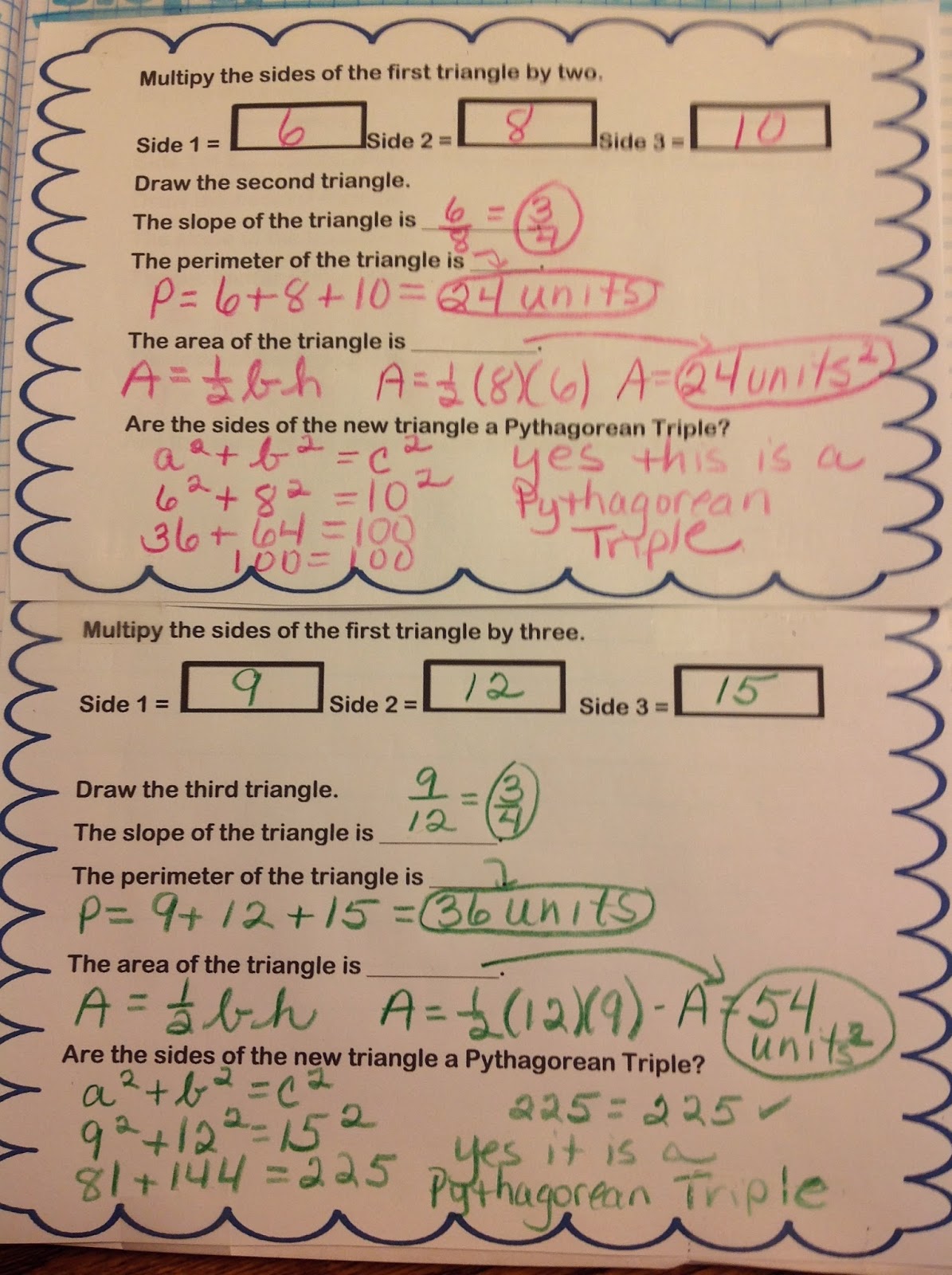 Equation Freak: Pythagorean Triple INB page - an update of an old foldable