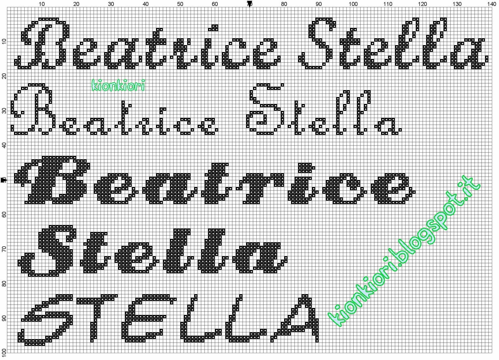 KIONKIORI Punto Croce: Azzurra, Beatrice Stella, Leonardo e Rosario