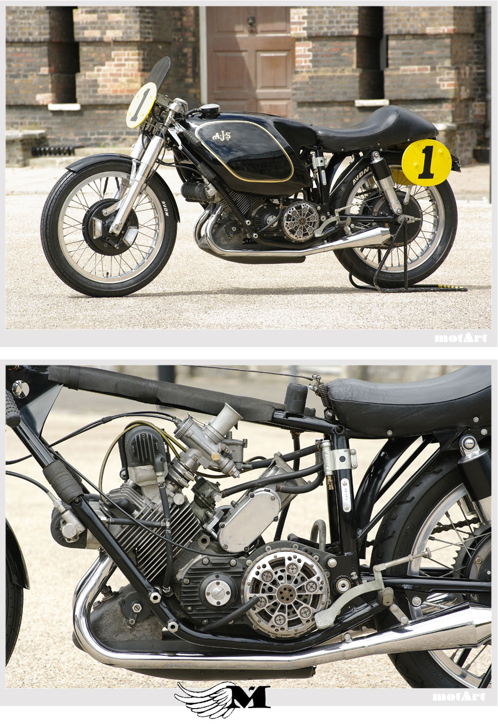 MotArt: 1954 AJS 497cc E95 'Porcupine' Racing Motorcycle
