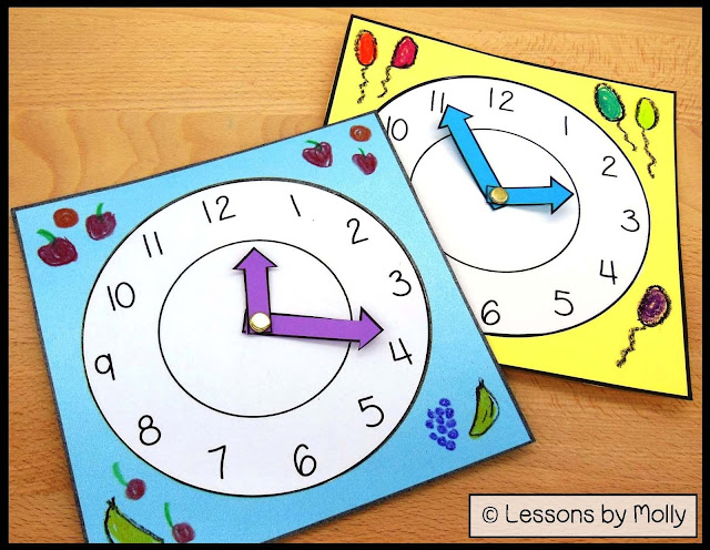Lessons by Molly: Analog Paper Clock for Kids with Moveable Hour and ...
