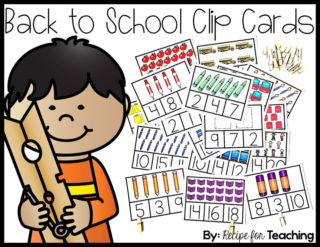 Back to School Clip Cards - Recipe for Teaching