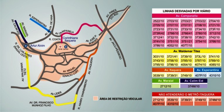 SPTrans prepara esquema especial para a Copa do Mundo ~ Move Metrópole ...