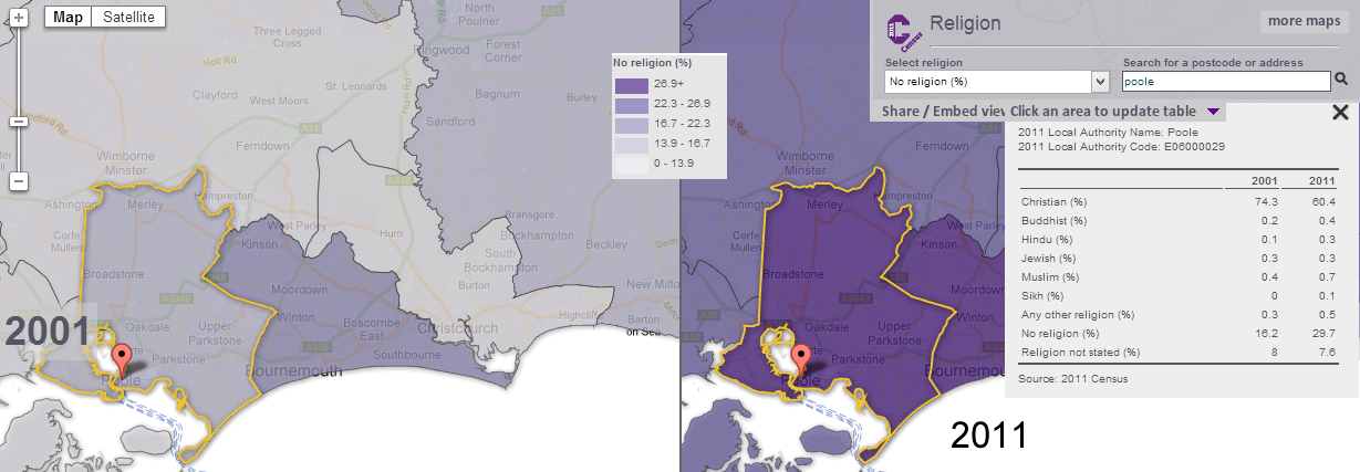 Dorset Humanists website: Census 2011: In Dorset the non-religious ...