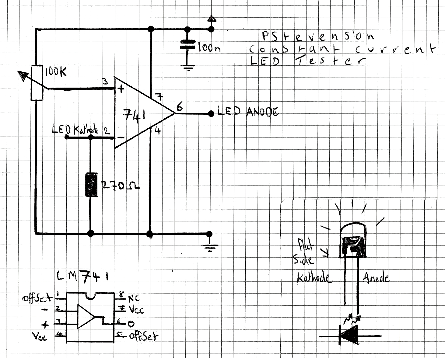 Paul In The Lab: Constant Current Led Tester Stripboard Veroboard Layout
