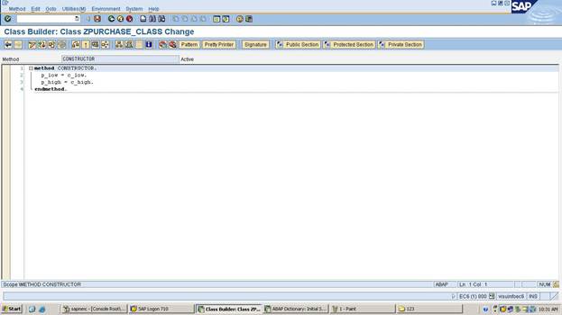 SAP-ABAP: Example for creating Global Class