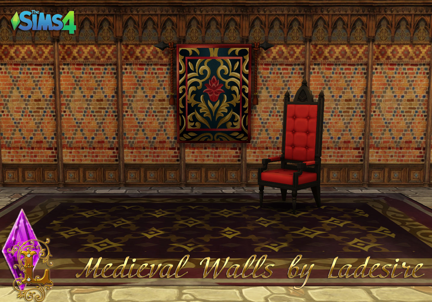 Ladesire's creative corner): TS4 - Medieval Walls by Ladesire