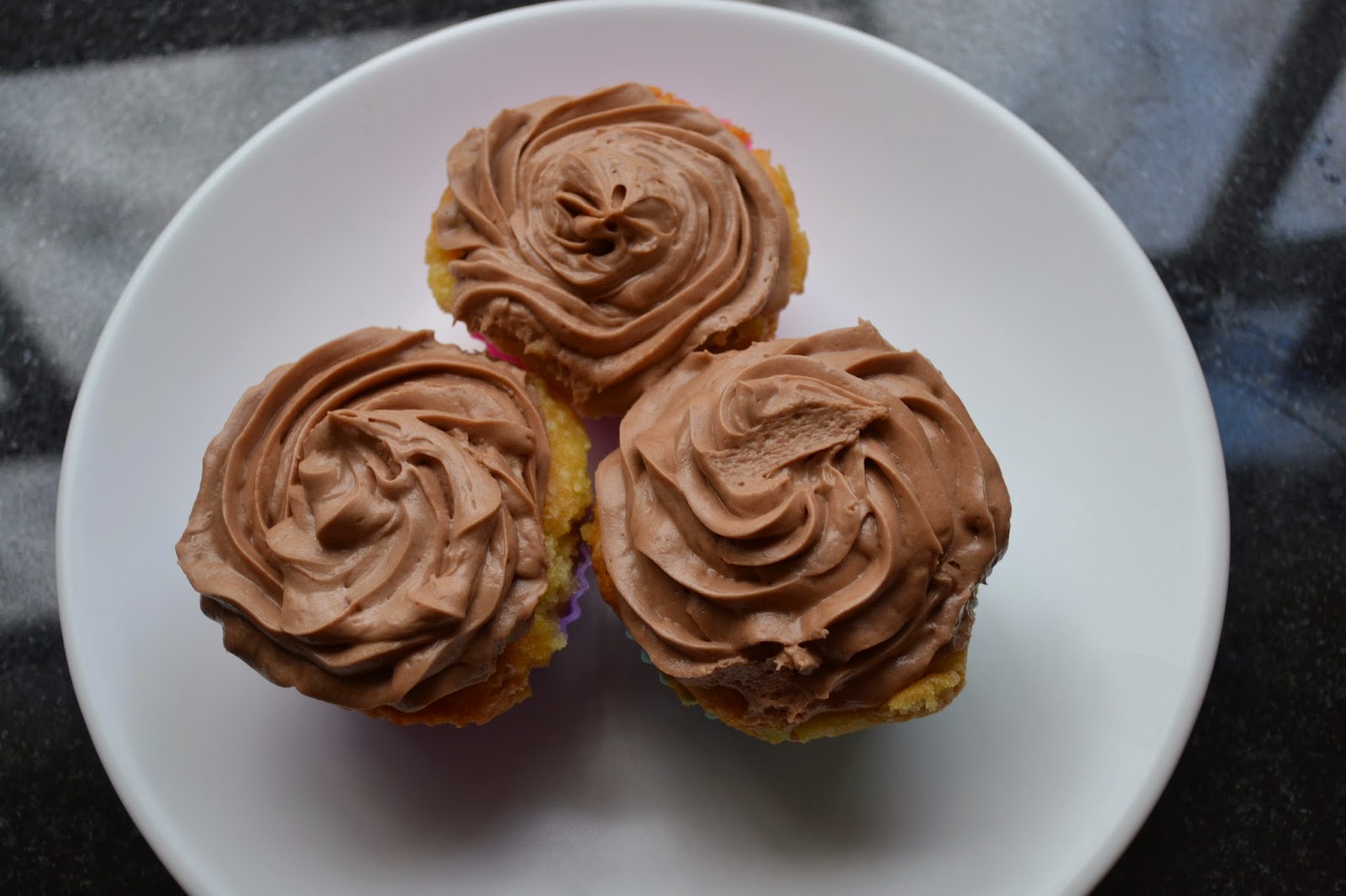 Yellow Cupcakes with Nutella Buttercream
