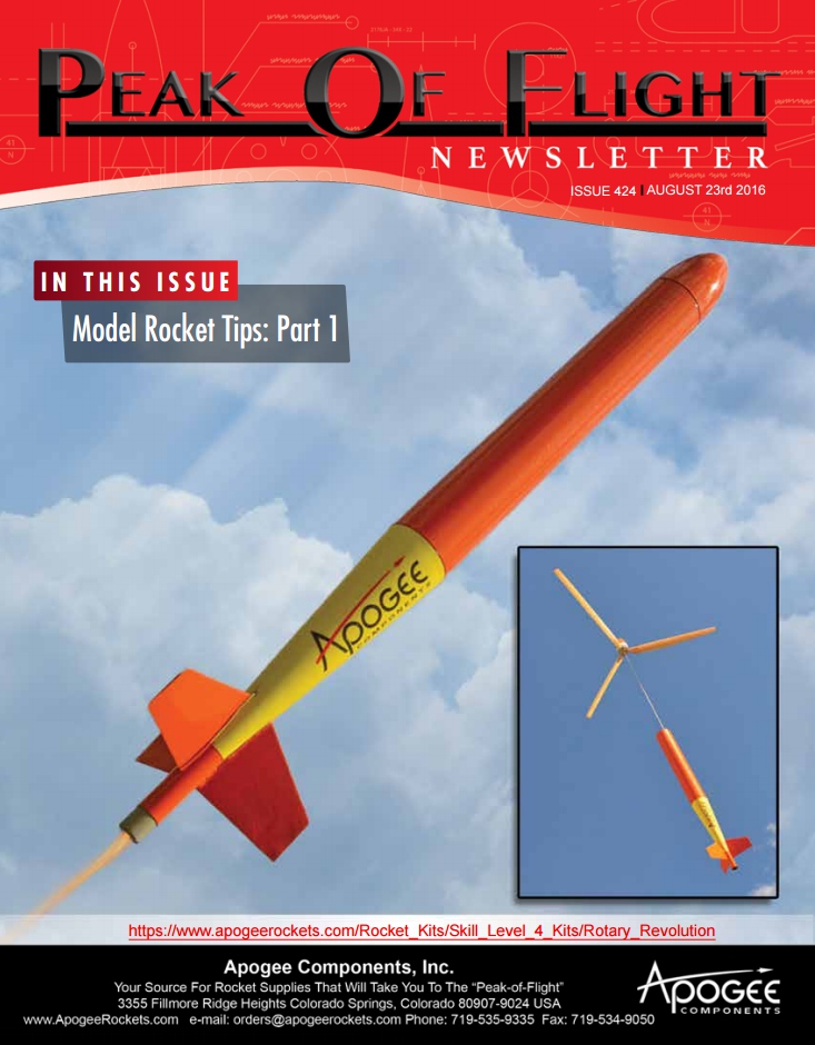 Model Rocket Building: Apogee Peak Of Flight Article - TIPS