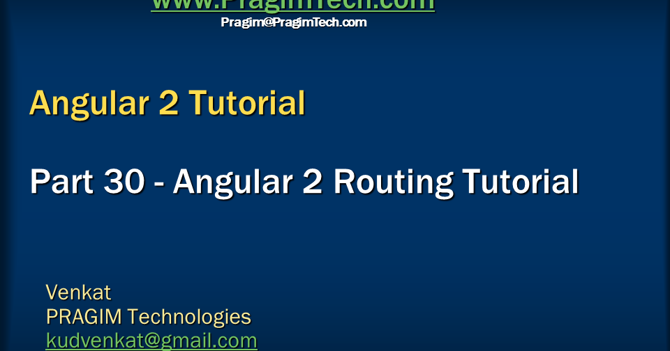 Sql Server Net And C Video Tutorial Angular 2 Routing Tutorial