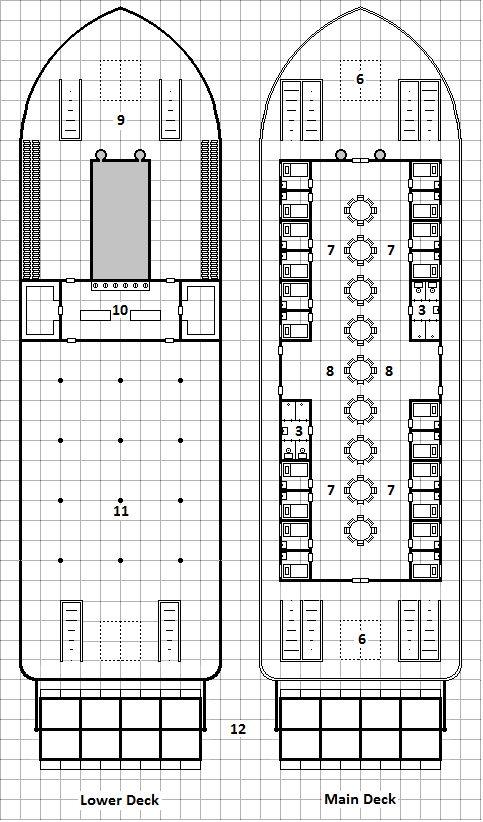 d20 Pirates: Steamboat Deck Plans