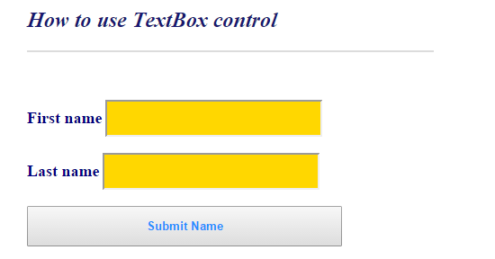 How To Use TextBox In Asp