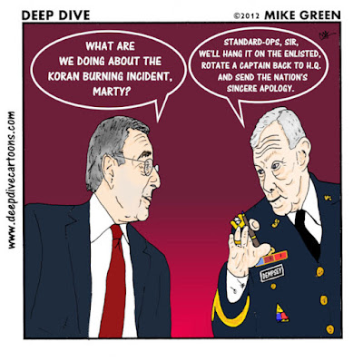 DEEP DIVE cARToons by Mike Green: 460. The Koran Burning Incident