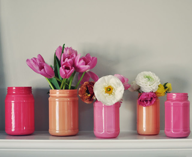 diary of a mod housewife: Pretty Painted Jars