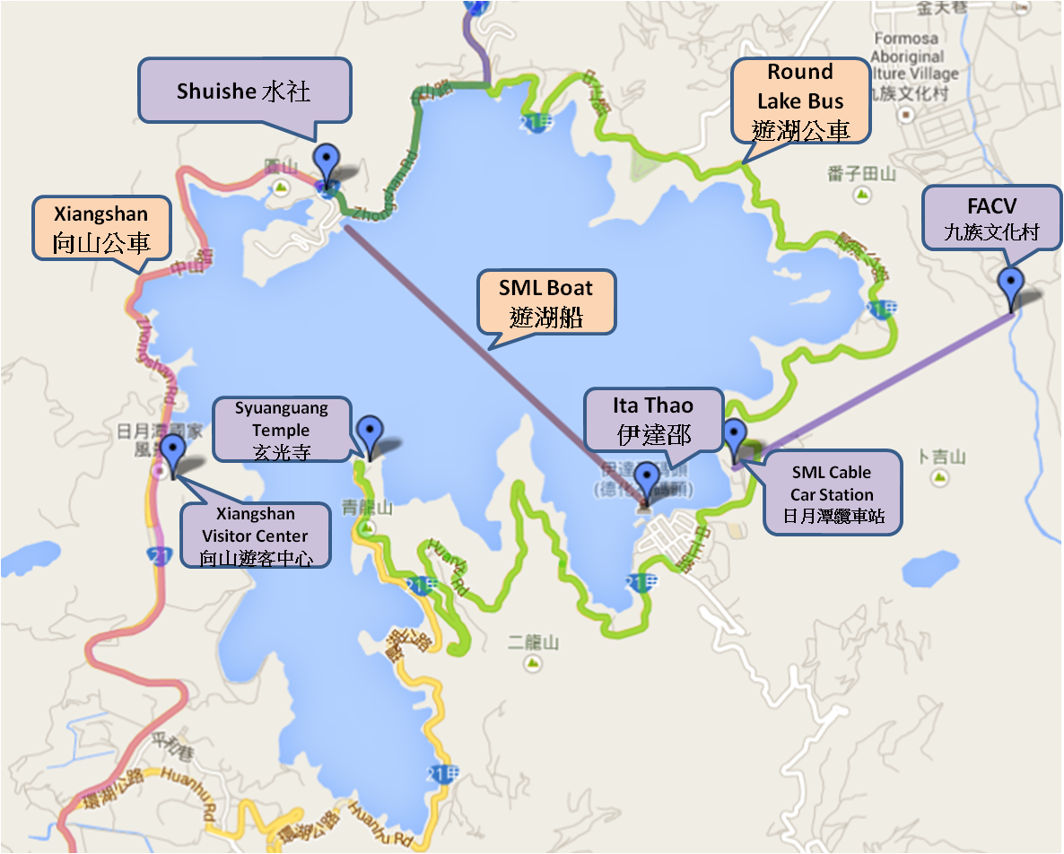 Taiwan Map Sun Moon Lake