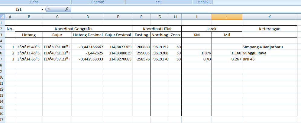 MACRO IN EXCEL: Calculate Distance Between 2 Coordinates