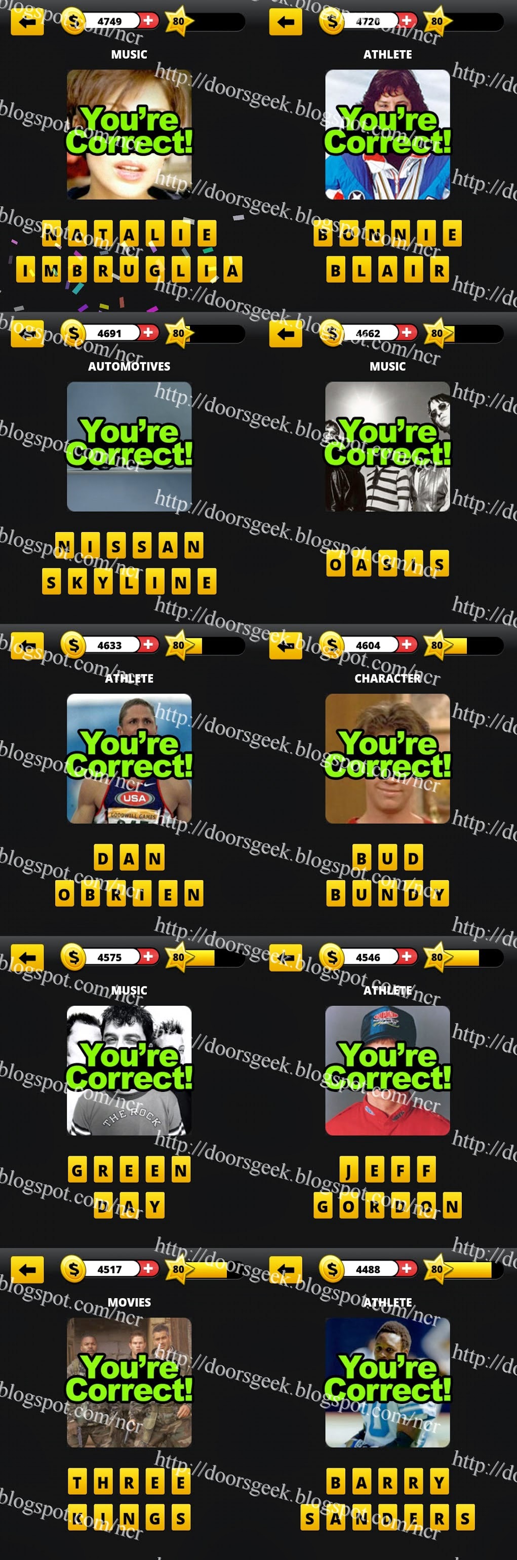 Guess The 90's - Level 80 Answers ~ Doors Geek