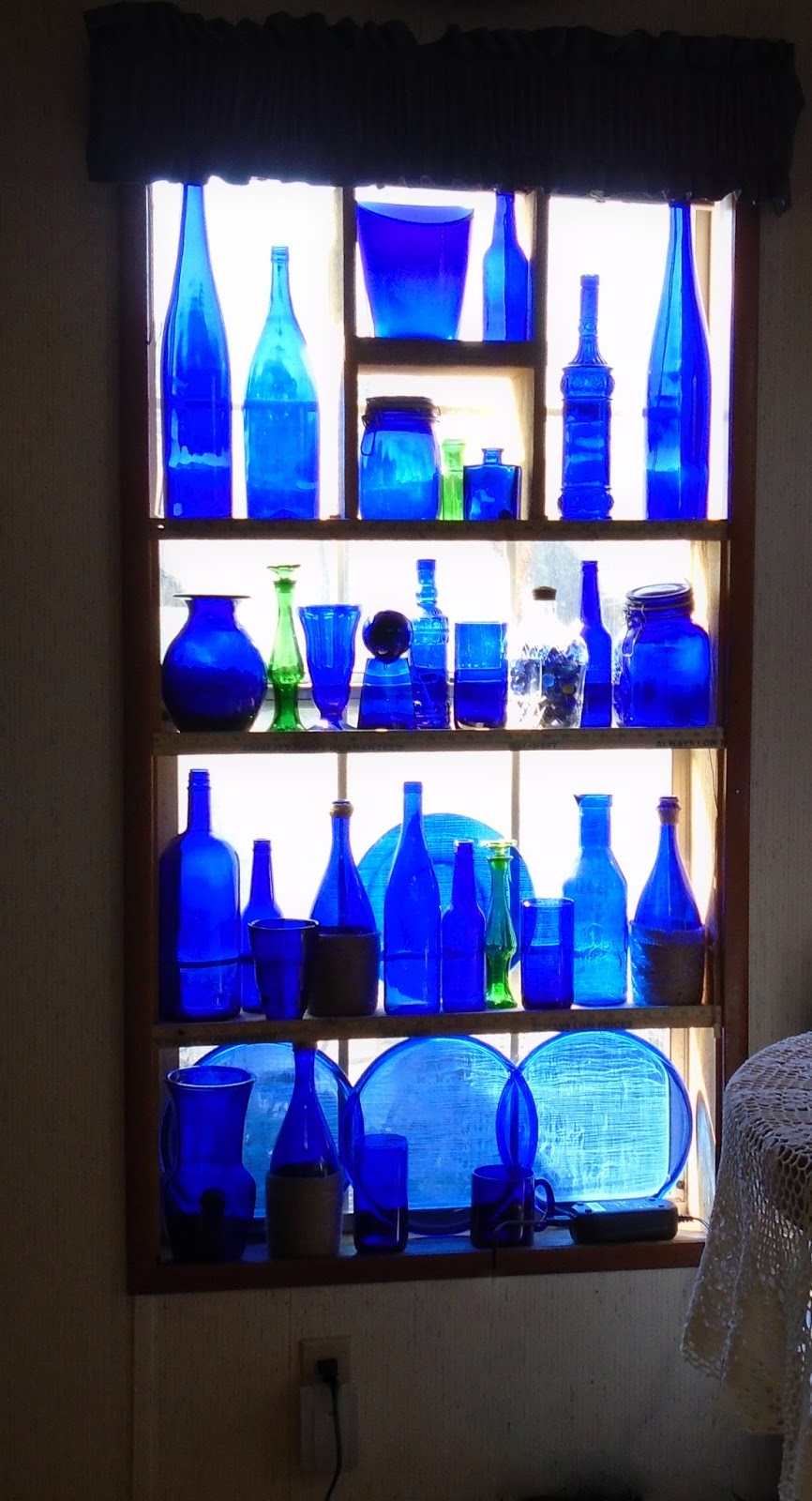 Make The Best of Things: Cobalt Blue Glass in a Sunny Kitchen Window