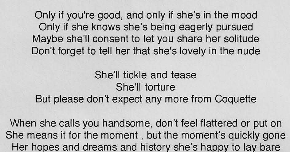 AladdinFoot: “Coquette” - lyrics and lead sheet