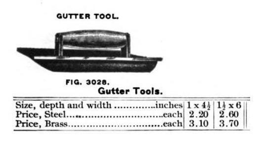 Trowel and Masonry Tool Collector Resource : Gutter Tools
