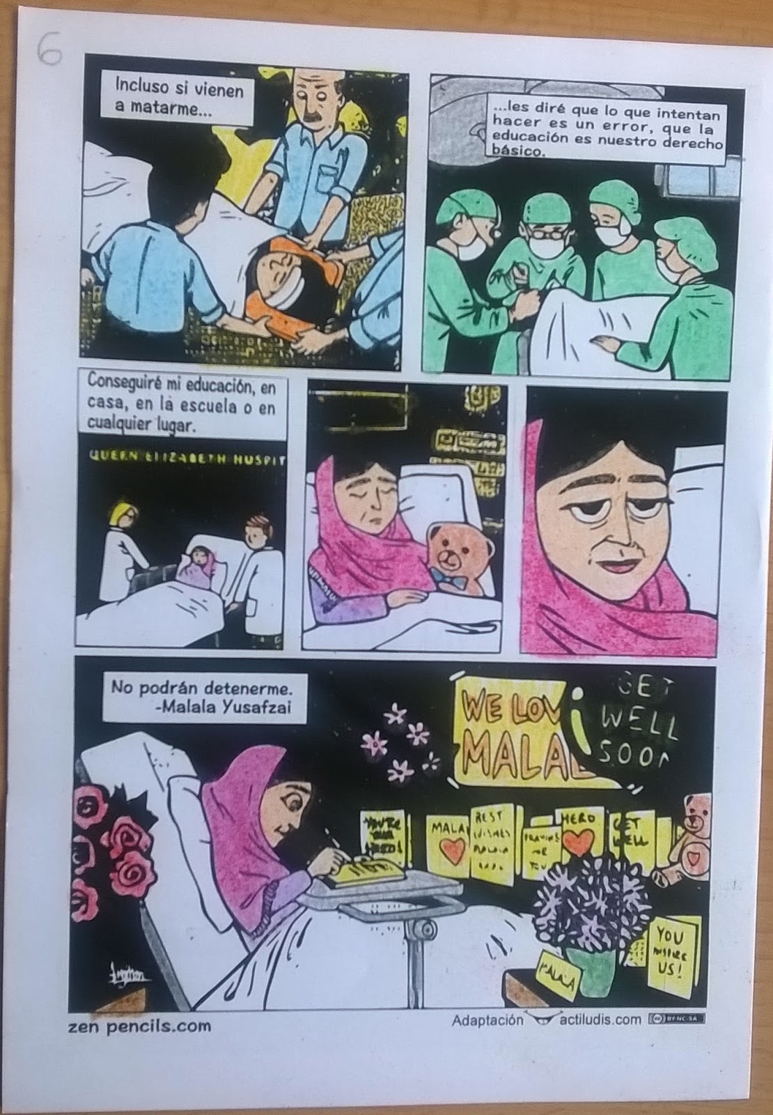 CHIKICHULOS: LA HISTORIA DE MALALA EN COMIC - CARTA DE ÁLEX A MALALA