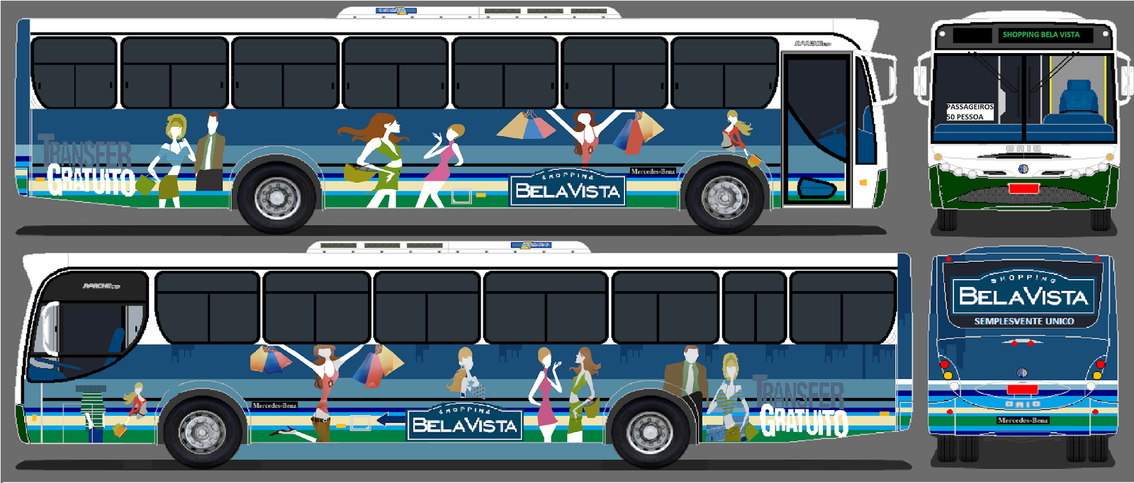 Caio Apache Vip 1 Shopp Bela Vista (Salvador) | DESENHO ONIBUS BRASIL