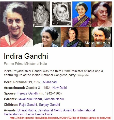 list of bharat ratnas in india: Indira Gandhi bharat ratna 1971
