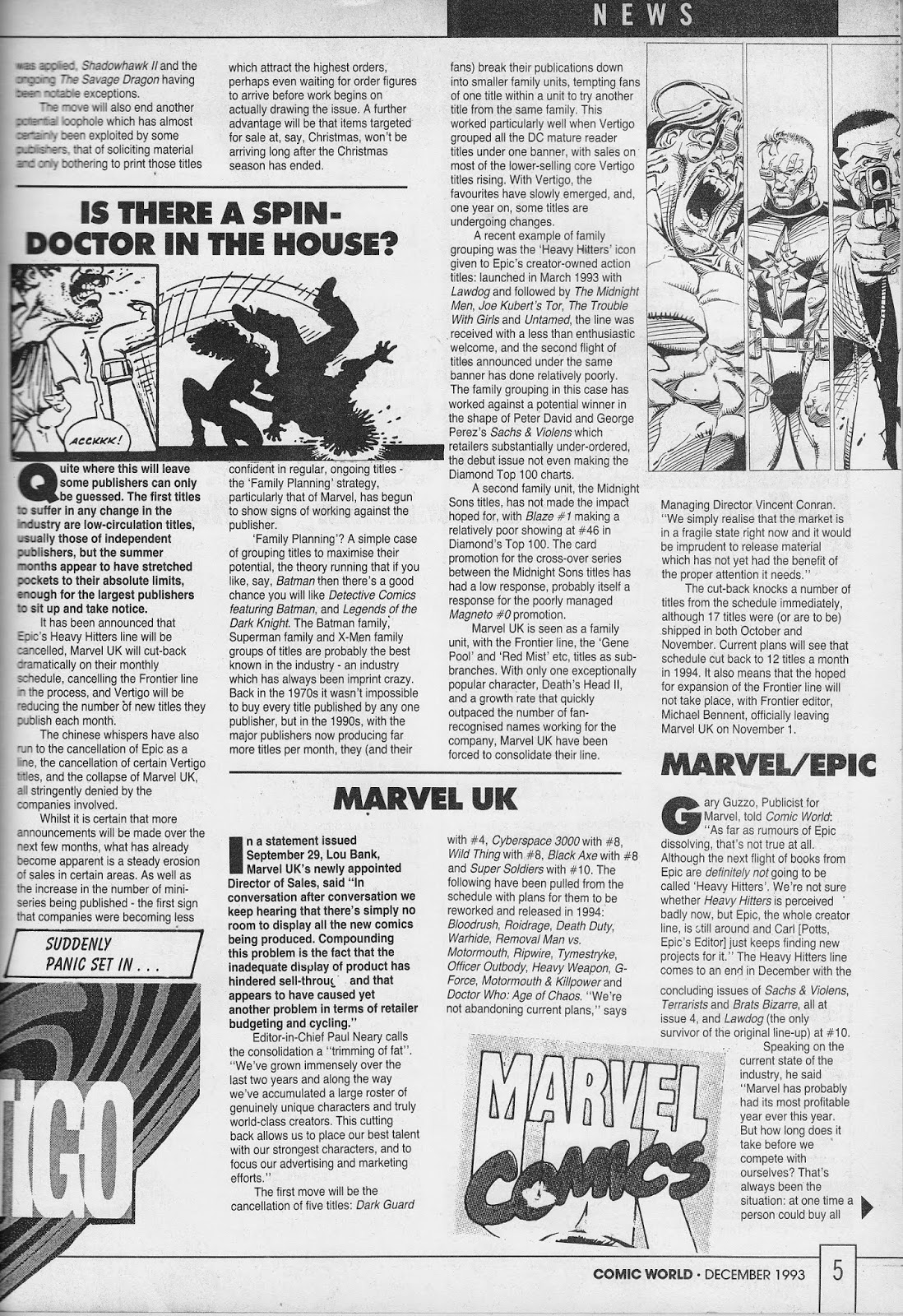 STARLOGGED - GEEK MEDIA AGAIN: 1993: COMIC WORLD REPORTS THE INDUSTRY CRASH