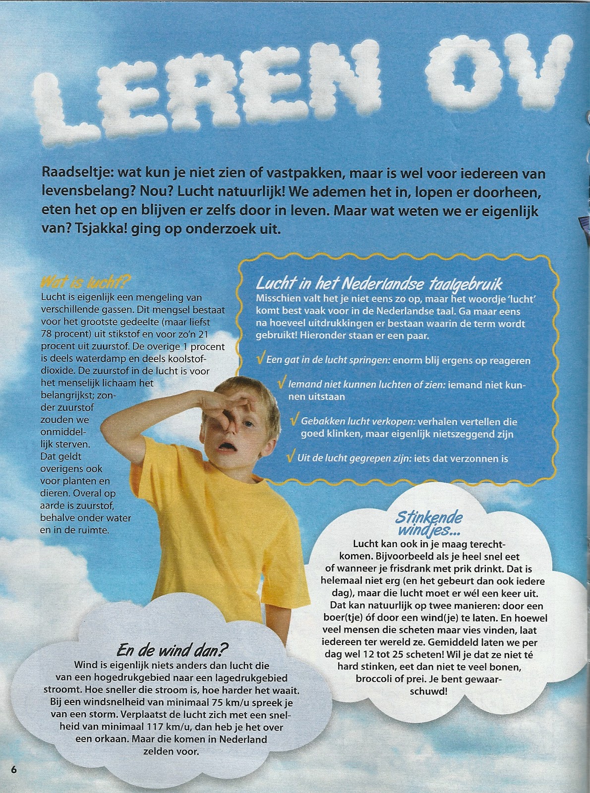 JufYvon: Kinderboekenweek informatieve tekst over lucht