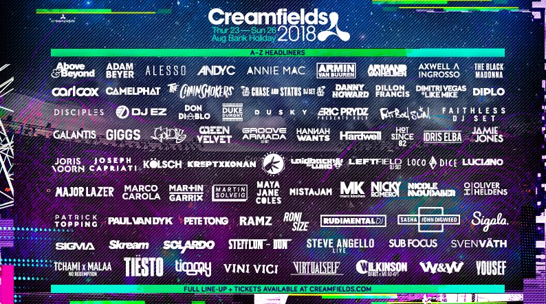 Creamfields 2018 presenta su Line up con grandes sorpresas - WikiEDM