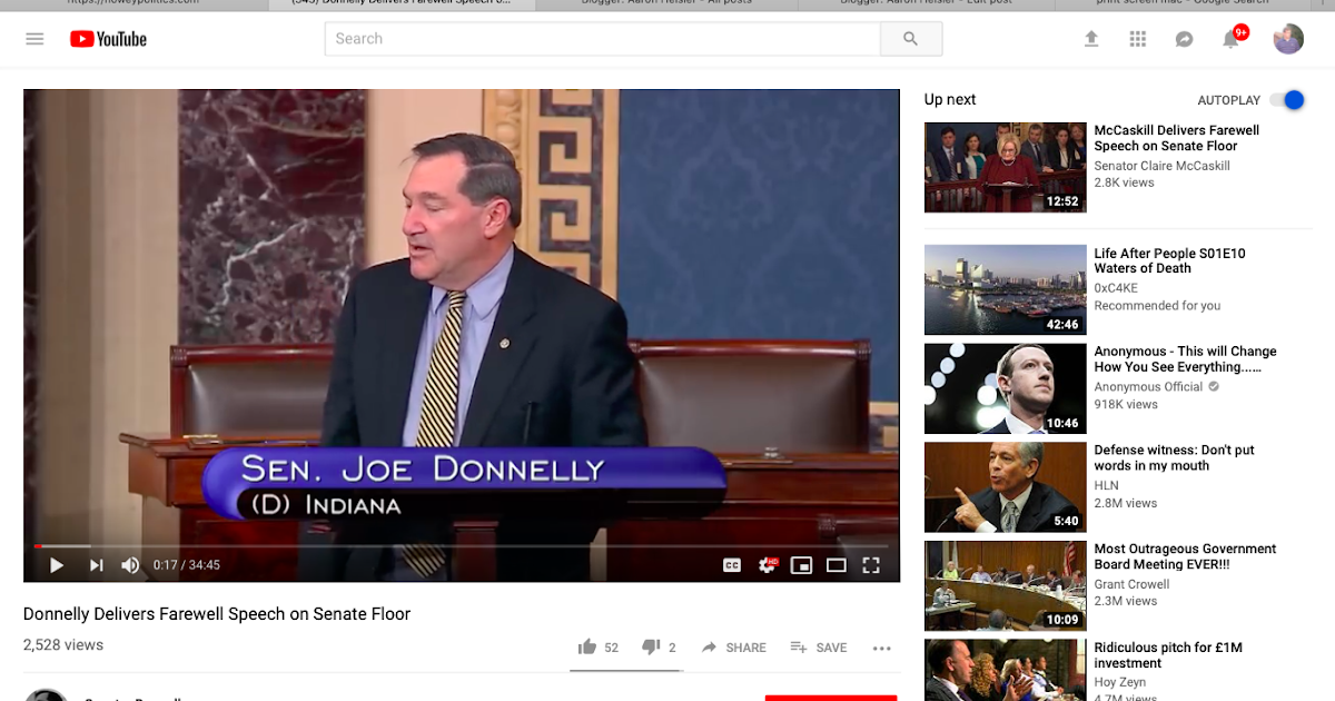Aaron Heisler: Sen Joe Donnelly (D-IN) Farewell Speech on Senate Floor