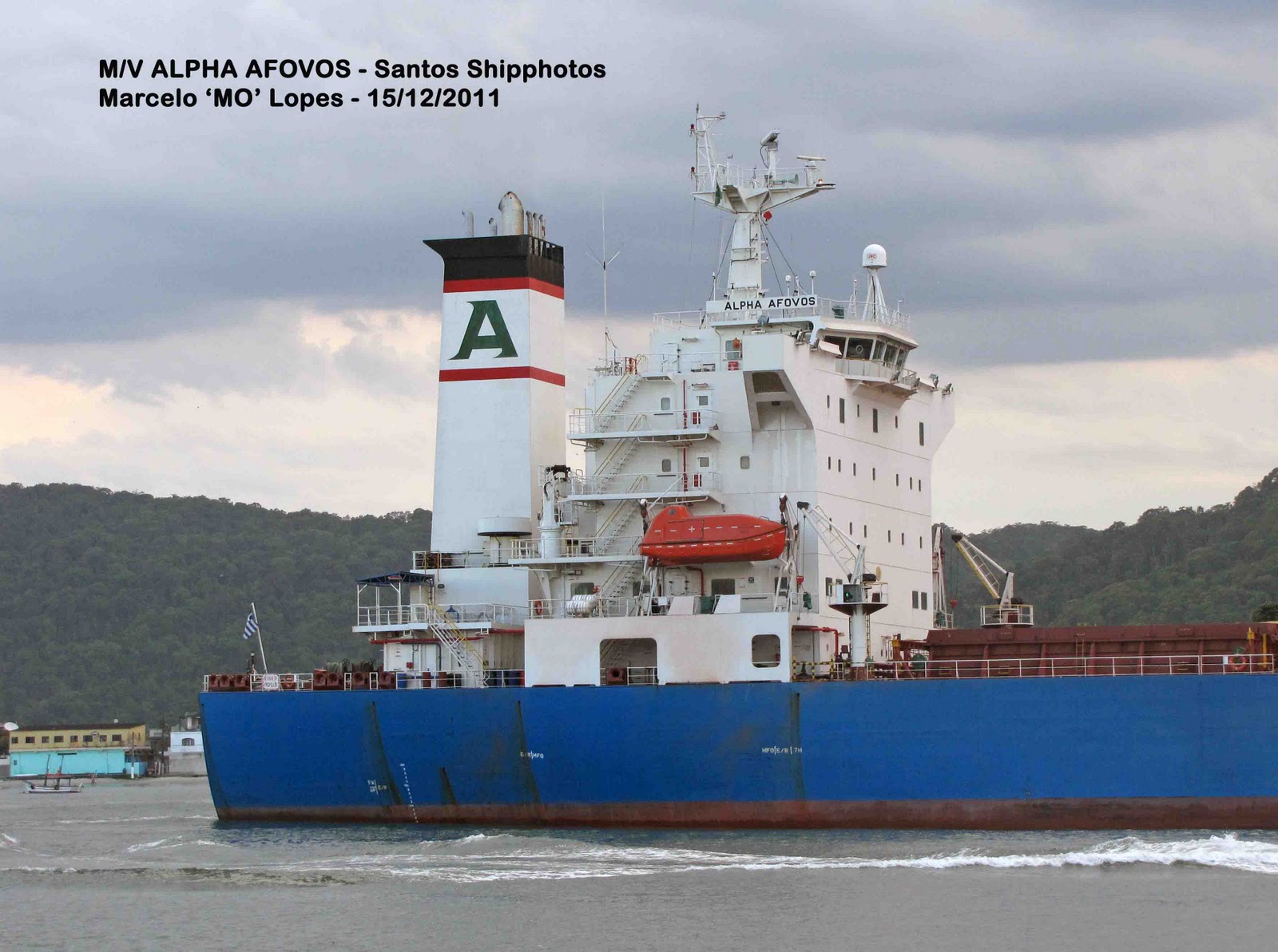 Santos Shiplovers: M/V Alpha Afovos / SZSJ - Suspendendo carregado com ...