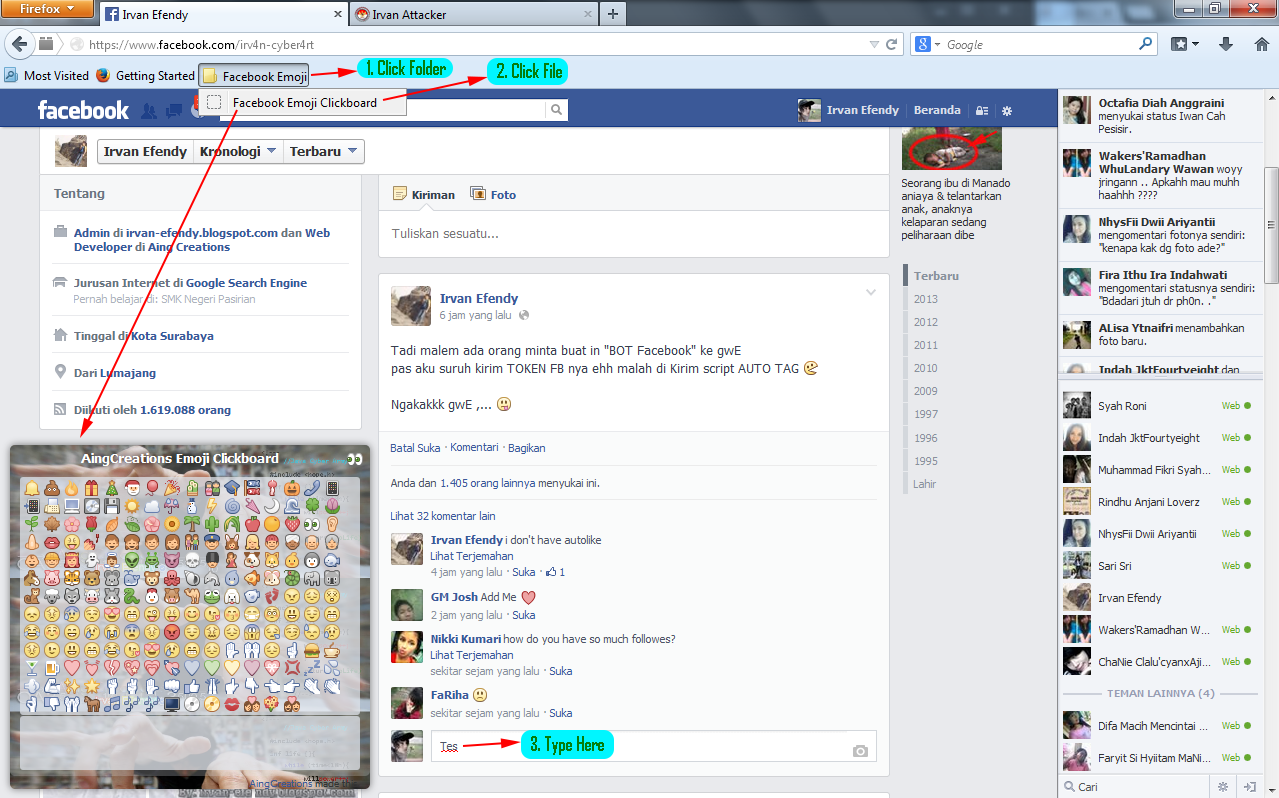 emoji facebook _{simbol'' Facebook}