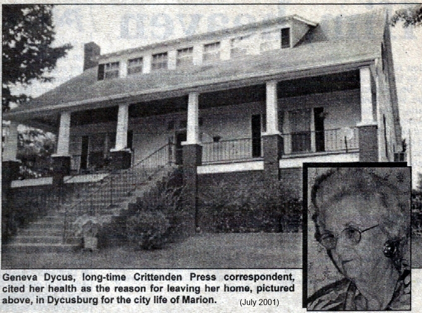 Forgotten Passages: Geneva Dycus bids good-bye to her home in Dycusburg ...