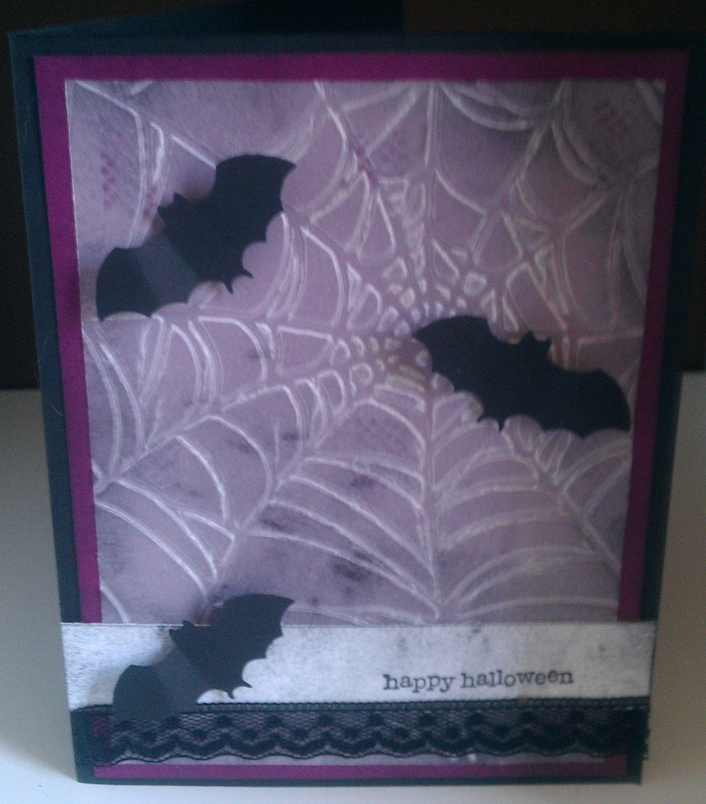 Stiletto Crafts: Halloween Bat and Cobweb Card
