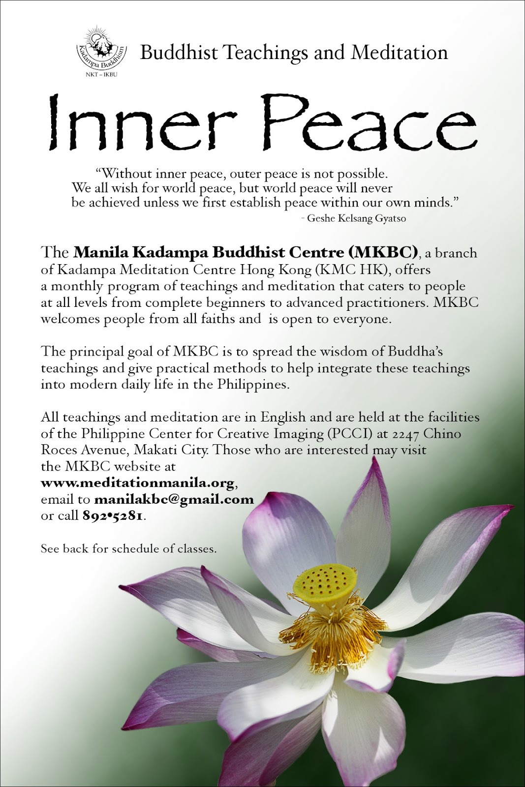 Manila Kadampa Buddhist Centre: Inner Peace