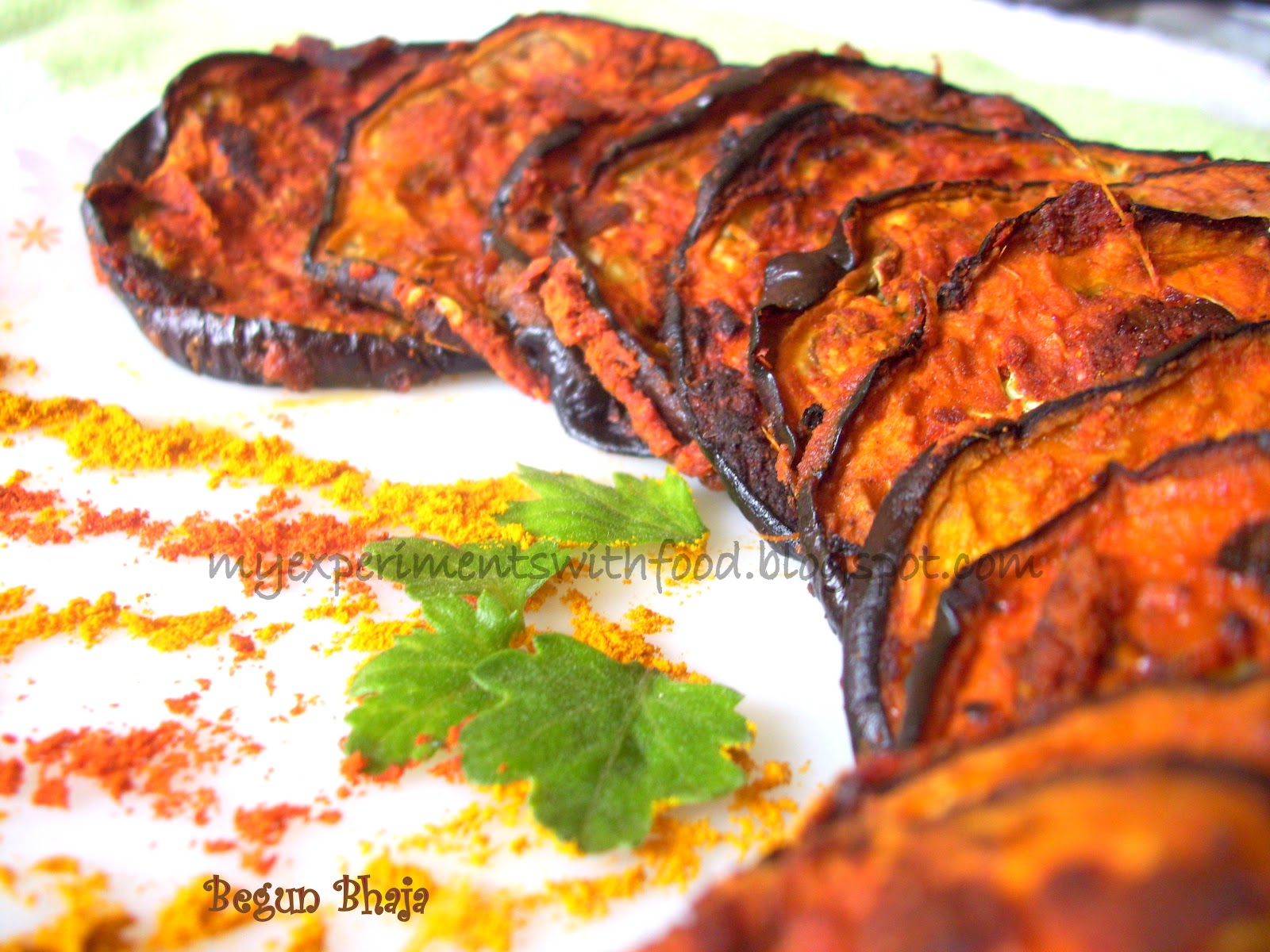 My Experiments With Food: Baingan Bhaja / Begun Bhaja / Eggplant fry