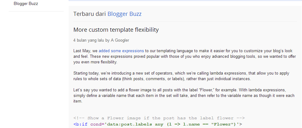 Cara Penggunaan Fitur Terbaru Untuk Blogger Blog (Lambda Ekspresi ...