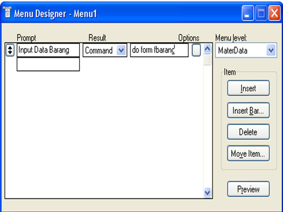 Menu Pada Visual Foxpro 9.0 | Indahnya Berbagi