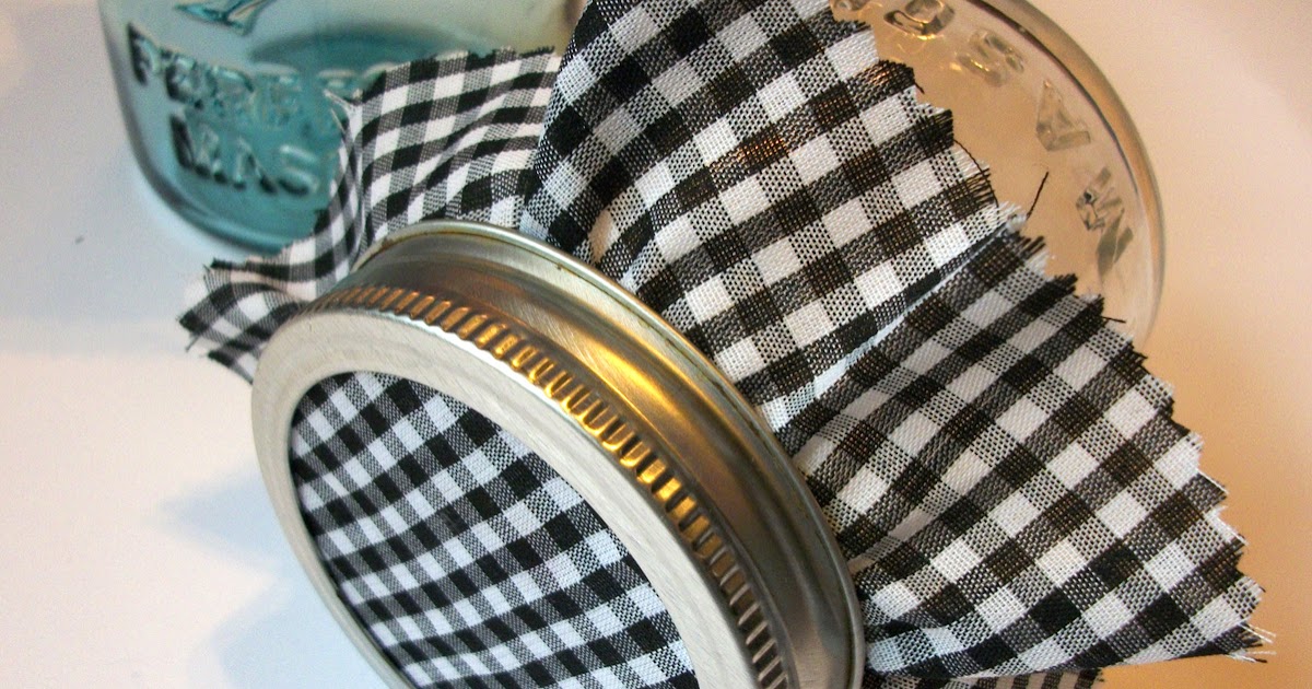 Colorful Adhesive Canning Jar Labels: Black & White Gingham cloth jar ...