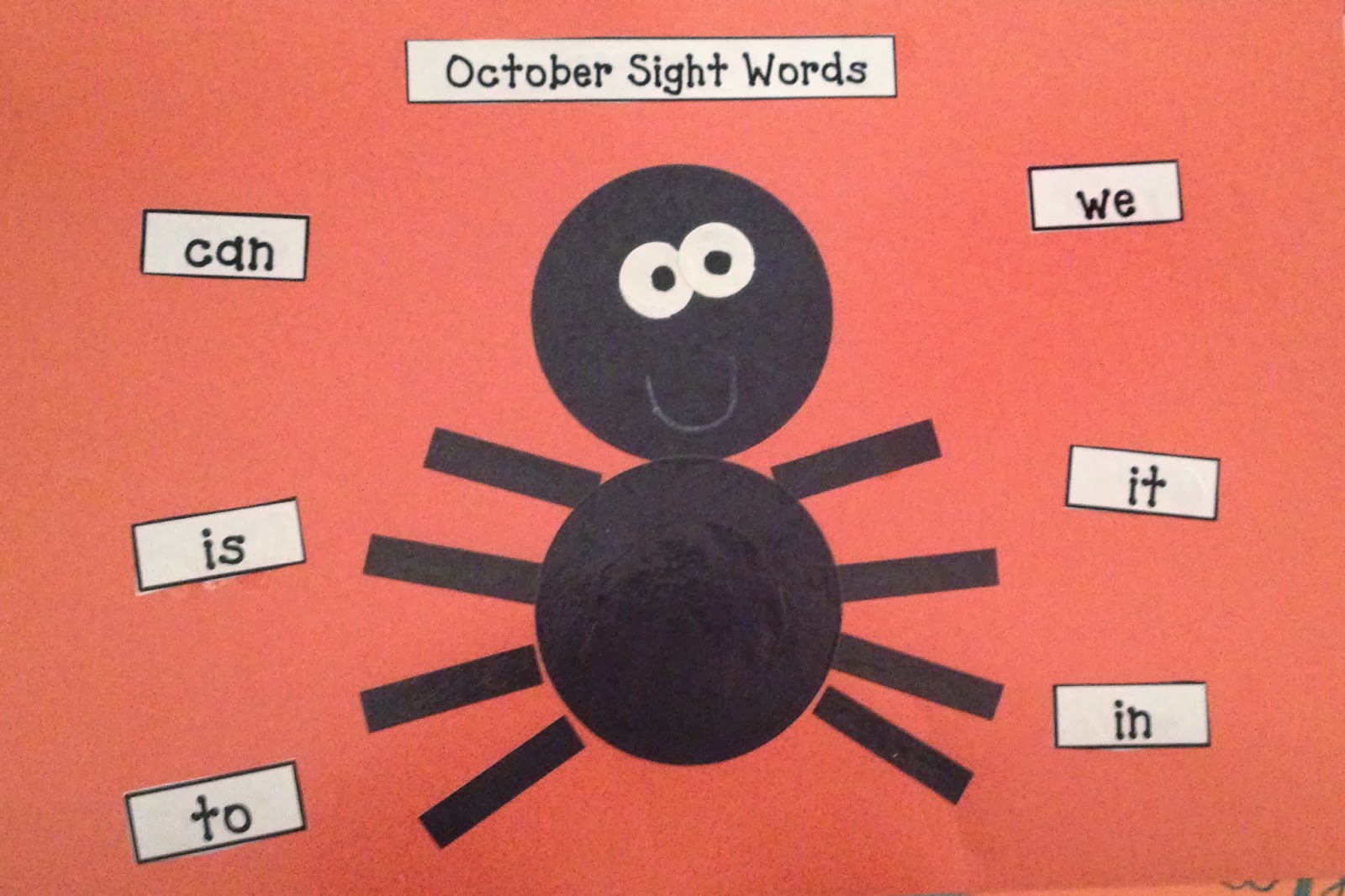 Splendor in Kinder: October Sight Word Mat