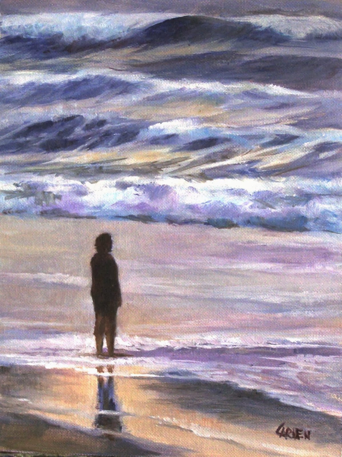 Pieces of Eight: Solace, 6x8 Original Oil Painting