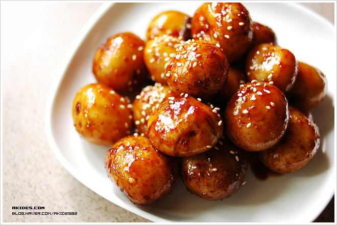 Recetas Coreanas: Papas en salsa dulce al vapor