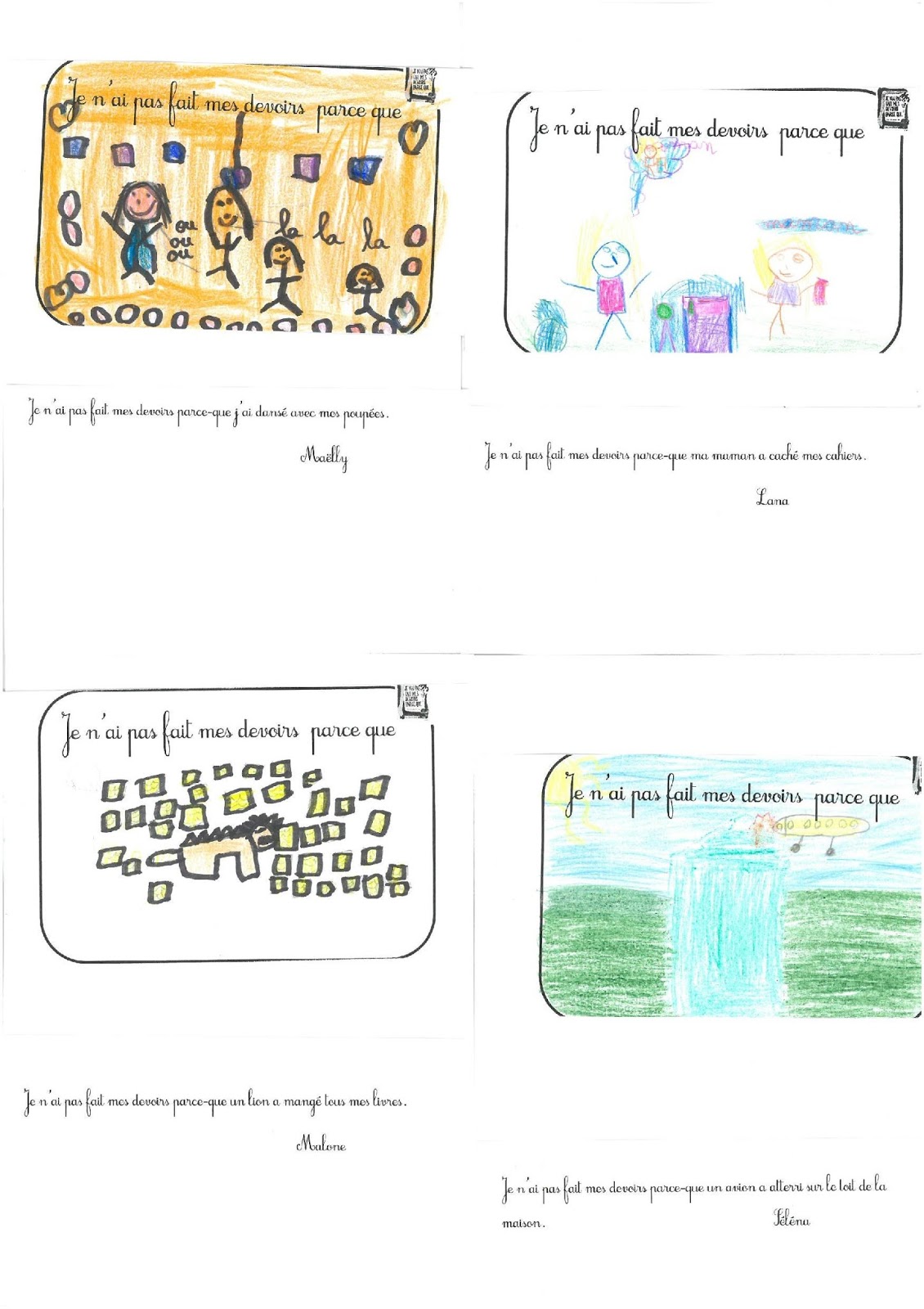 Ecole Émile Zola : les enfants du chevalet: Je n'ai pas fait mes ...