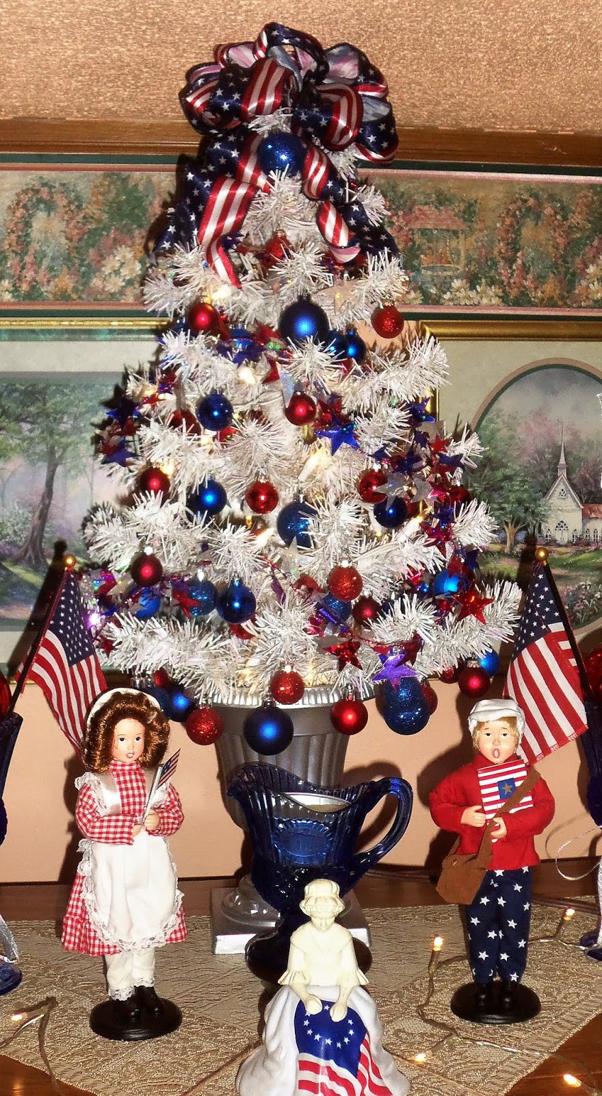 DEBBIE-DABBLE BLOG: Patriotic Tree #2 and and "Mantle", 2018