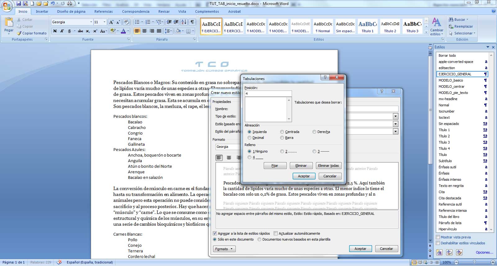 WORD: WORD_TUT_10_tabulaciones