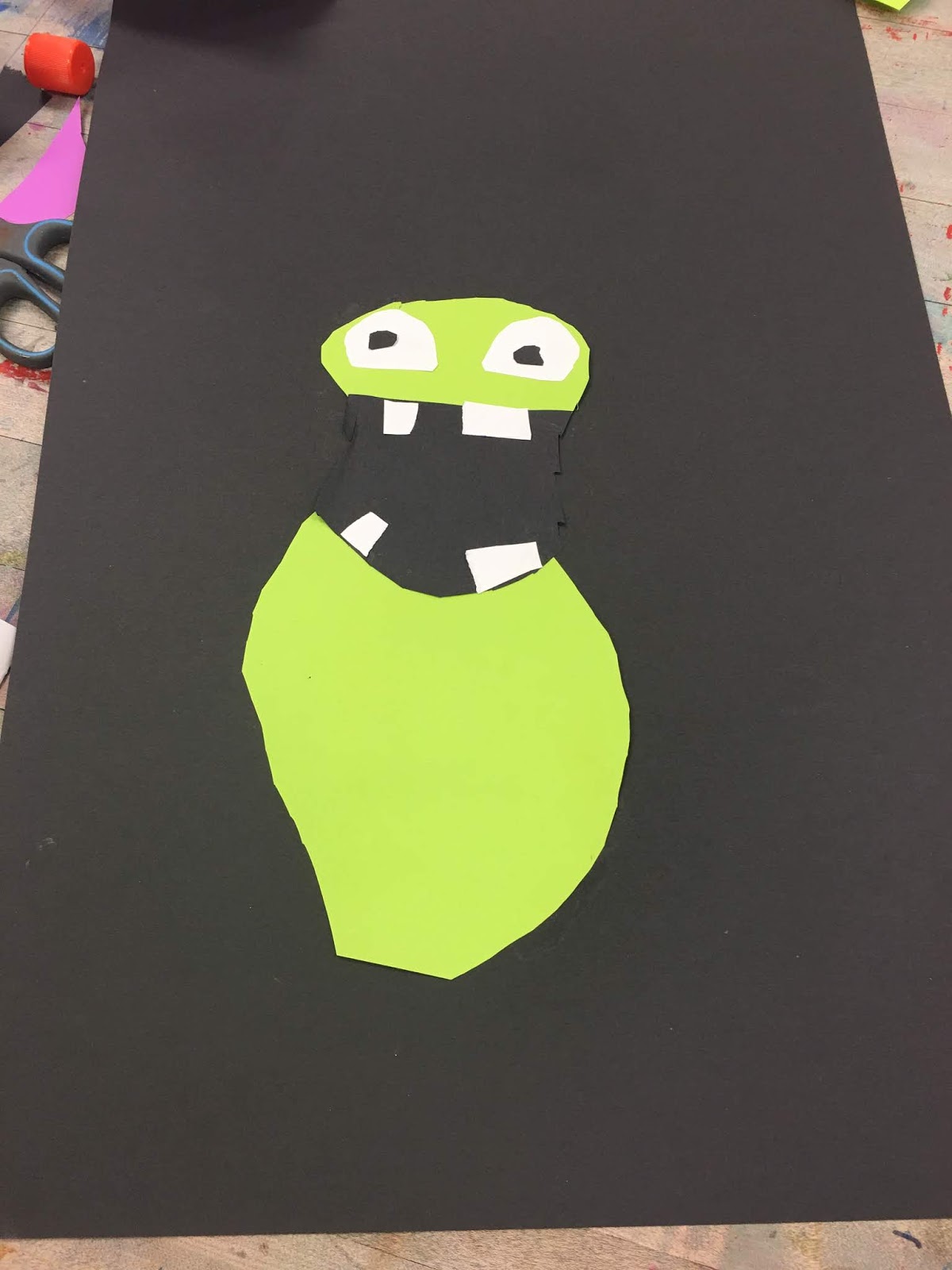 Art Room Blog: Scarp Monster Cut-Outs by 1st Grade...