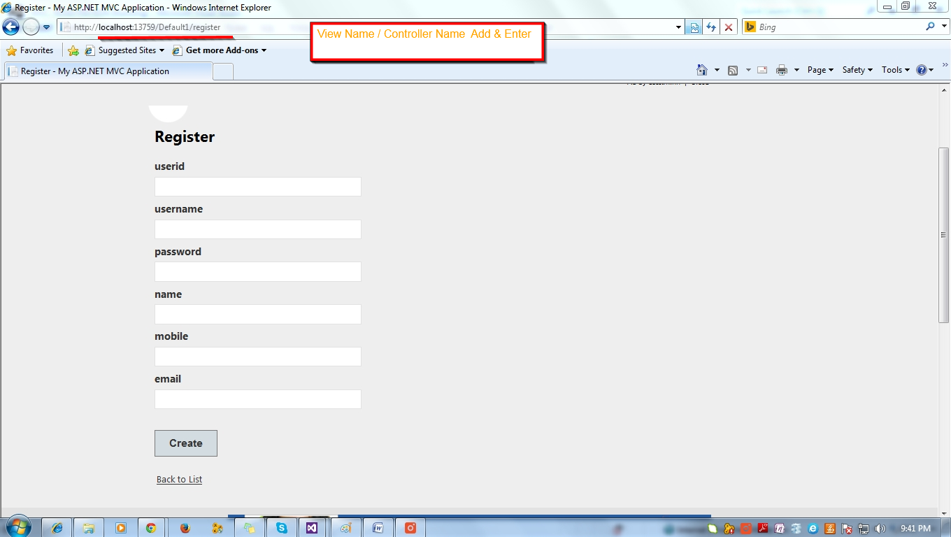 How to Insert Data in MVC Razor View Engine in Asp.Net ~ ScreenShotsDrizzles